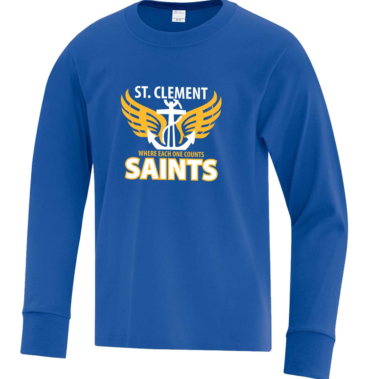 CLE Youth Heavy Cotton Long Sleeve T Shirt - Royal (Student ...