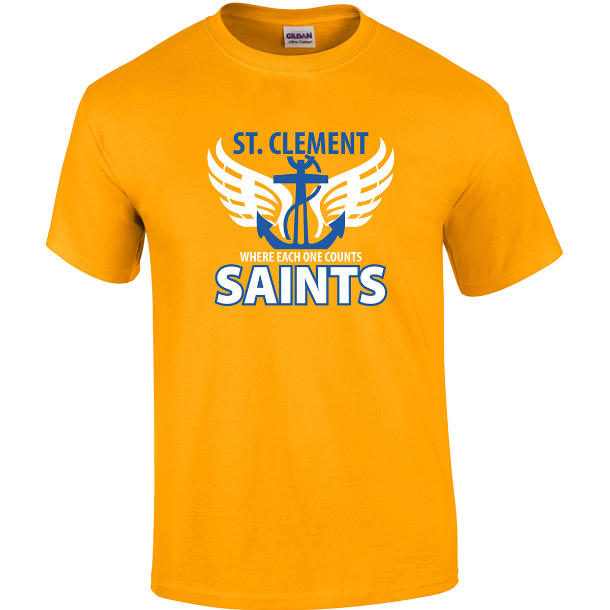 CLE Adult Ultra Cotton T Shirt - Gold (Student) | SchoolWear.ca