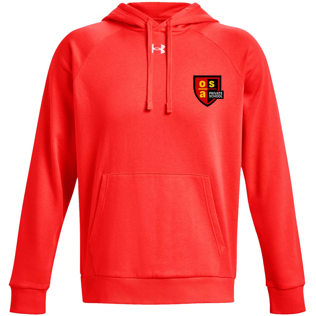 OSA Under Armour Men’s Rival Fleece Hoodie - Red (Design 1) | SchoolWear.ca
