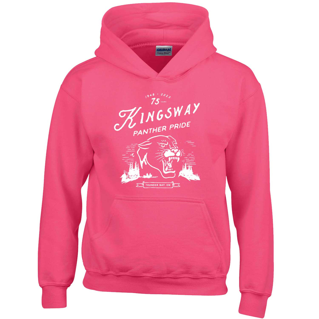 KIN Youth Heavy Blend Hooded Sweatshirt - Heliconia (Design 2 ...