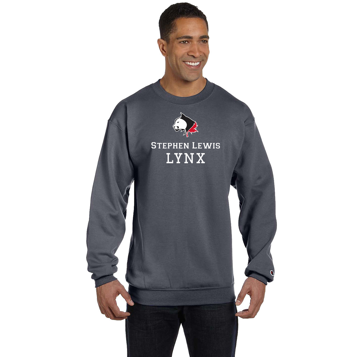 DISC**** SLS Champion Men’s 9 oz. Double Dry Eco Crew (Design 1 ...