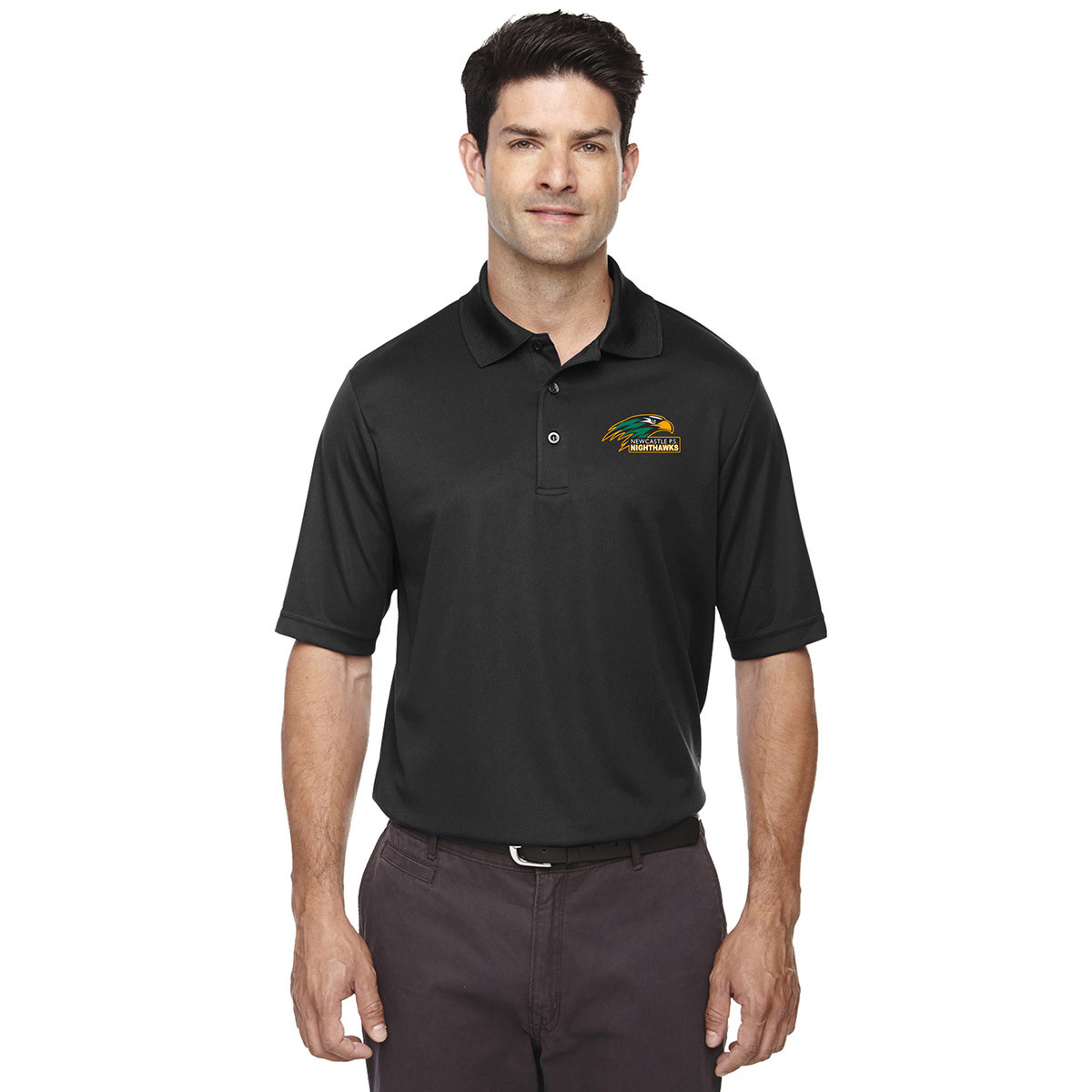 NPS Core 365 Men's Origin Performance Piqué Polo - Black | SchoolWear.ca