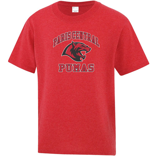 PCS Youth Cotton Short Sleeve T-shirts - Red (Student) | SchoolWear.ca