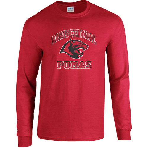 PCS Adult Heavy Cotton Long Sleeve T-Shirt - Red (Student) | SchoolWear.ca