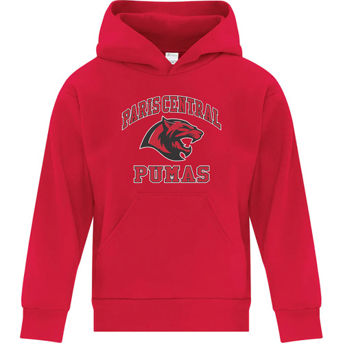 PCS Youth Fleece Hooded Sweatshirt - Red (Student) | SchoolWear.ca