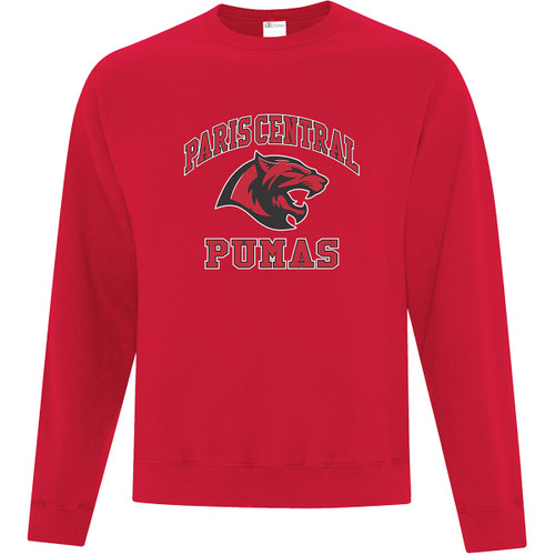 PCS Adult Fleece Crewneck Sweatshirt - Red (Student) | SchoolWear.ca