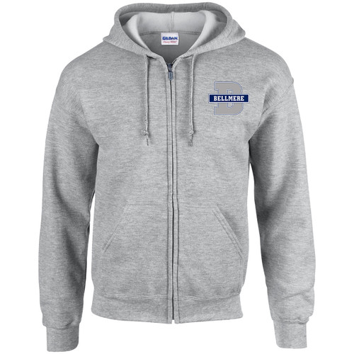 Gildan Heavy Blend Adult Full Zip Hooded Sweatshirt - Sport Grey (With ...