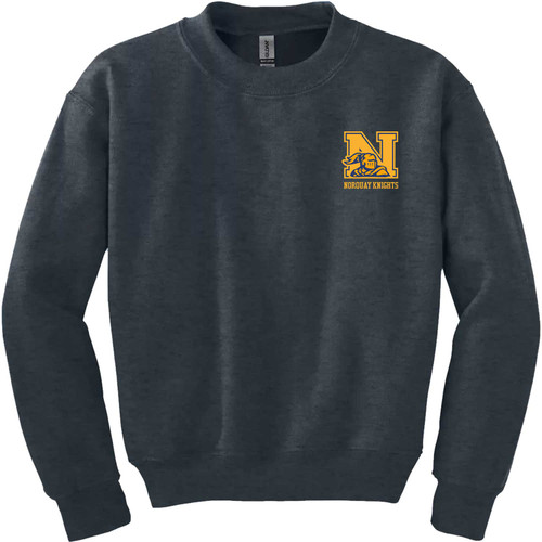 NOR Youth Heavy Blend 50/50 Fleece Crew with Design 2 - Dark Heather ...