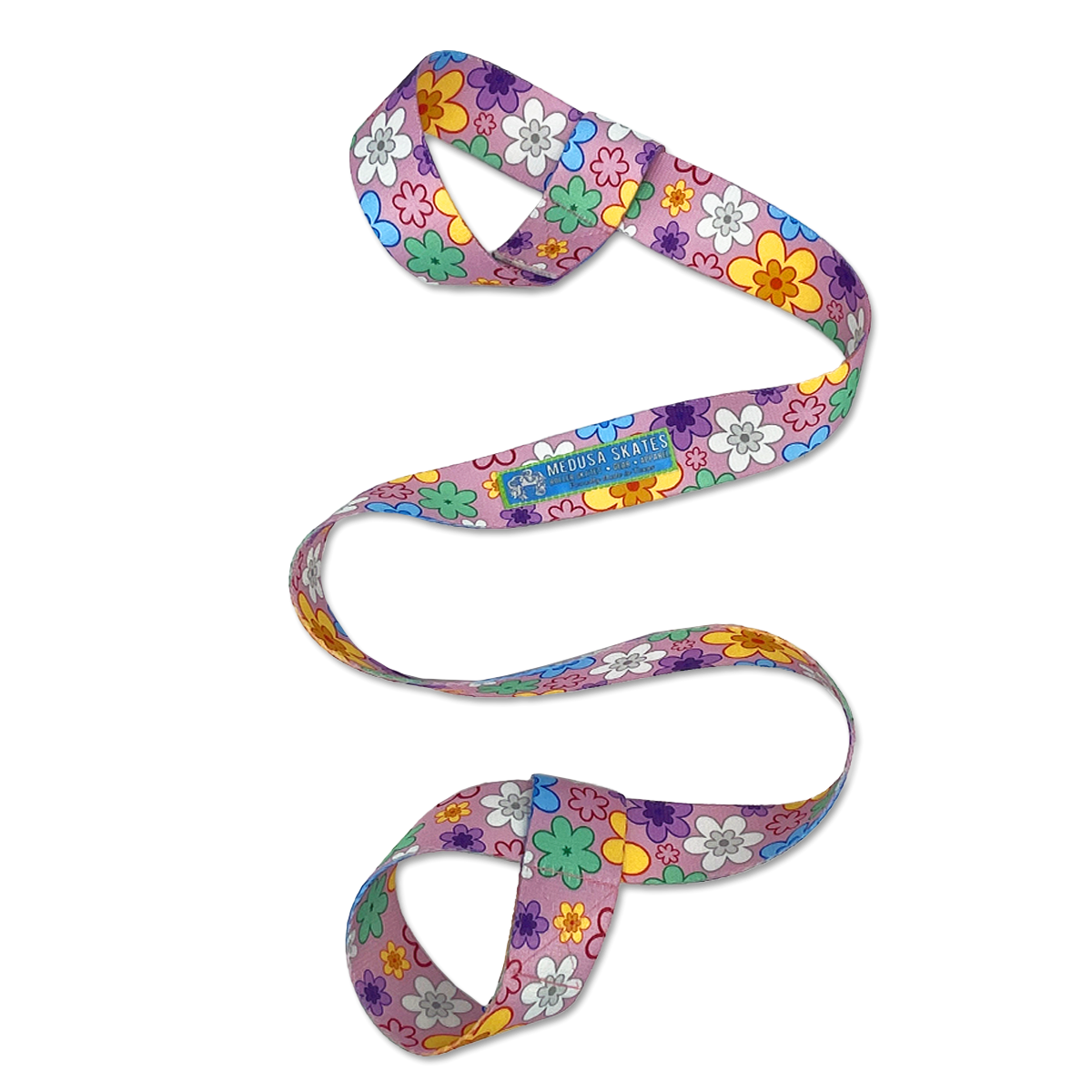 Roller Skate Carrying Strap, Skate Leash - Pink Flower Power