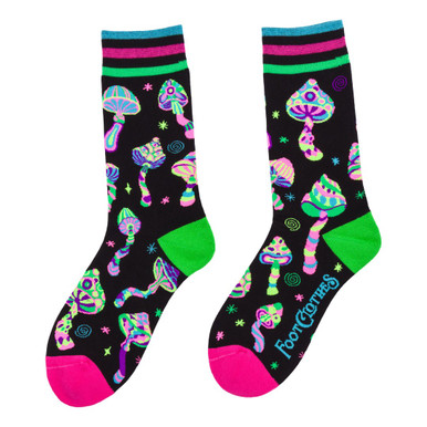 Foot Clothes -Funky Fungi UV Reactive Crew Socks