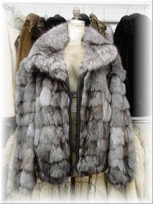 Indigo Fox Bomber Fur Jacket - furoutlet