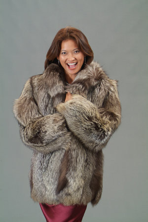 Indigo Fox Fur Jacket - furoutlet