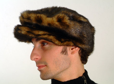 Brown Faux Fur Men's Cap Style - furoutlet - fur coat, fur jackets, fur ...