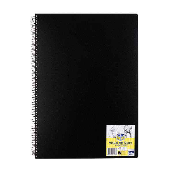Spirax P703 Pp Visual Art Diary A3 120 Page Black S/O X CARTON of 5 : ...