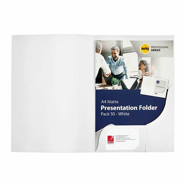 Marbig Professional Presentation Folders A4 matte Black Pack20 ...