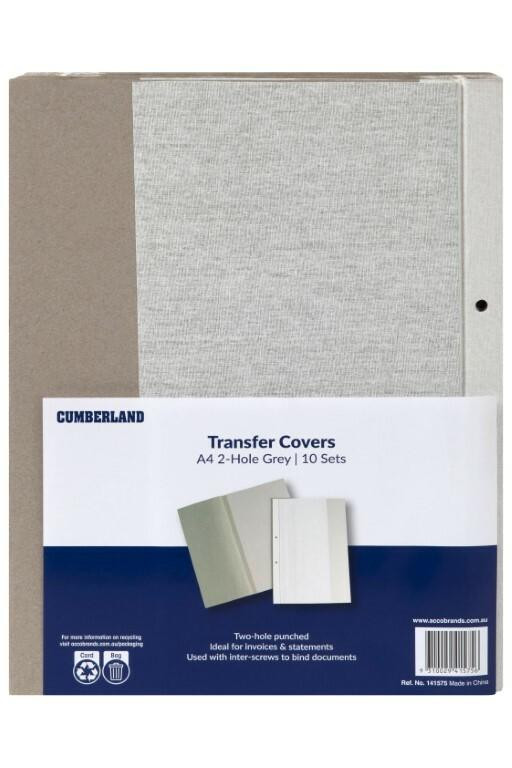 CUMBERLAND Transfer Covers A4 2hole Grey Pack10 : 141575 | The ...