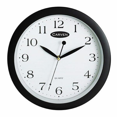 Carven Clock 300mm Black Frame : 0268250 | The Stationery Store