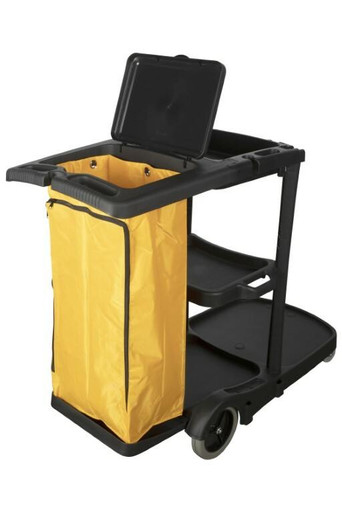 Cleanlink Janitor'S Trolley 3 Tier Black : 12082 | The Stationery Store