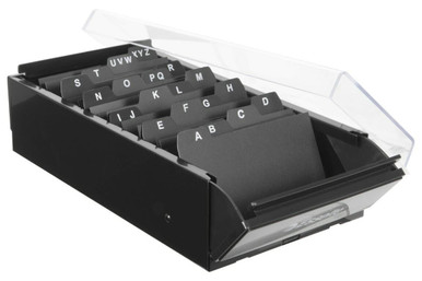 Esselte Elements Business Card Box Metal 600 Cards Black : 31710 | The ...