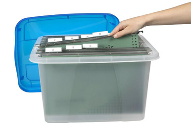 Crystalfile Porta Box32 Litre Blue Lid/Clear Base X CARTON of 6 : ...