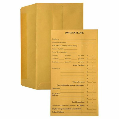 CUMBERLAND Pay Envelope 85gsm 90 X 165mm Gold Pack100 : 902225 | The ...