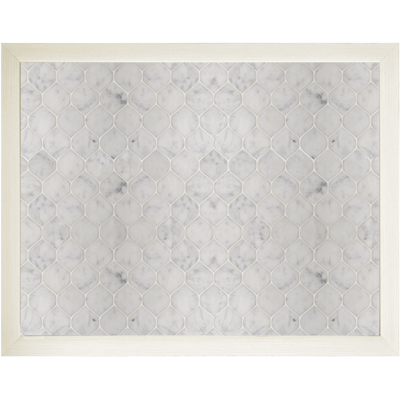 Carrara Marble Mosaic Lap Tray, Cream Frame by Trove