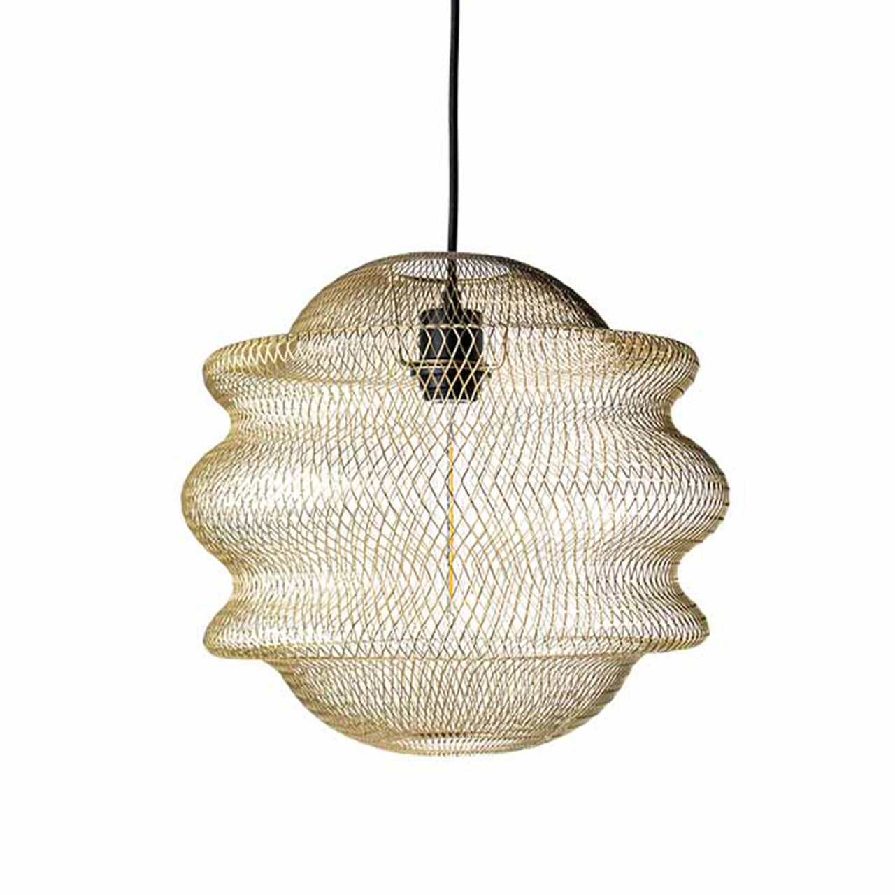 Mimir Brass and Chrome Mesh Pendant - Zest Lighting