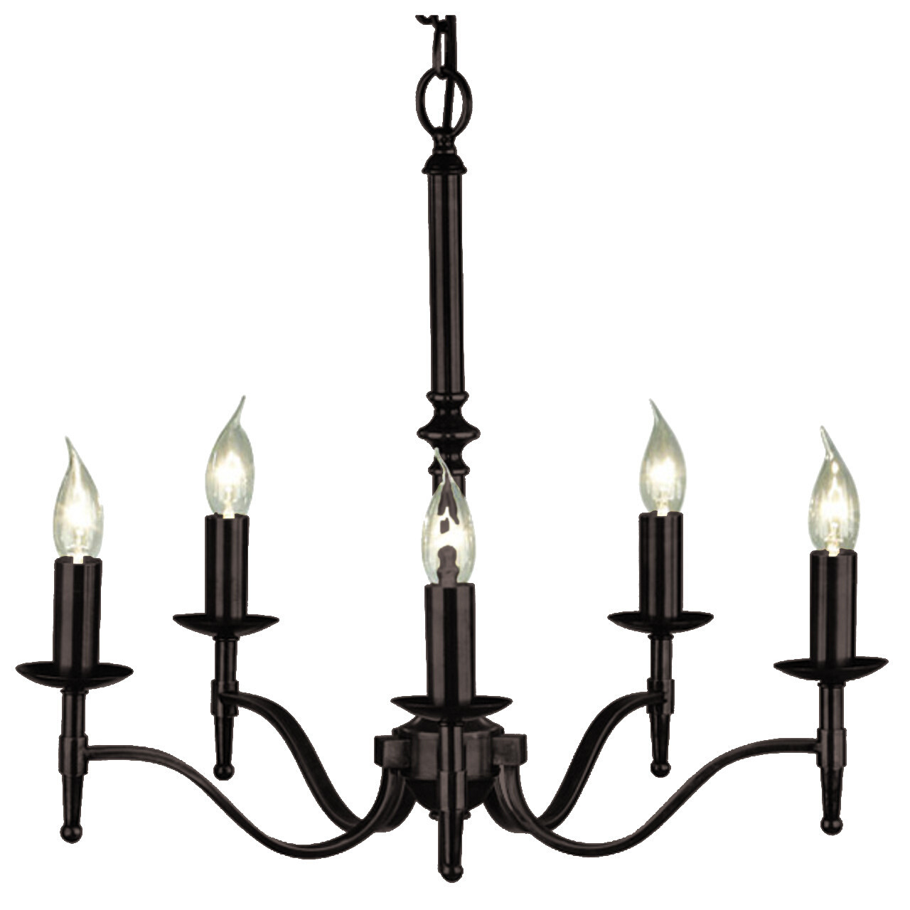 Stanford 5 Light Candle Bronze Chandelier - Zest Lighting