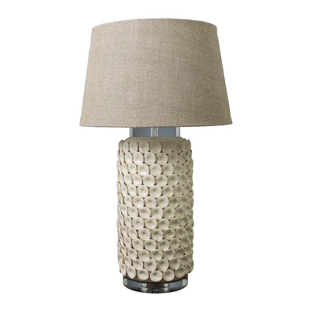 Charmaine Glazed White Base Table Lamp - Zest Lighting