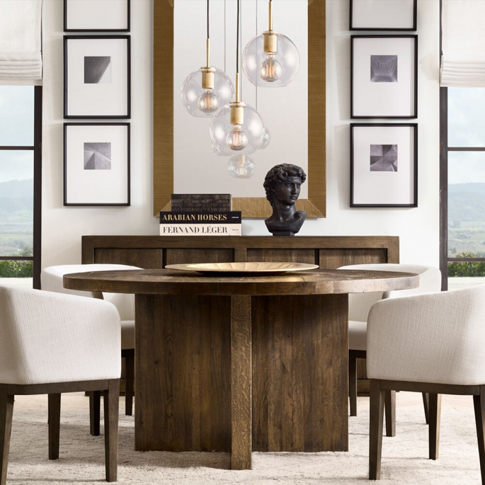 Misty Globe Shade Clear Glass Brass Pendant Light - Zest Lighting