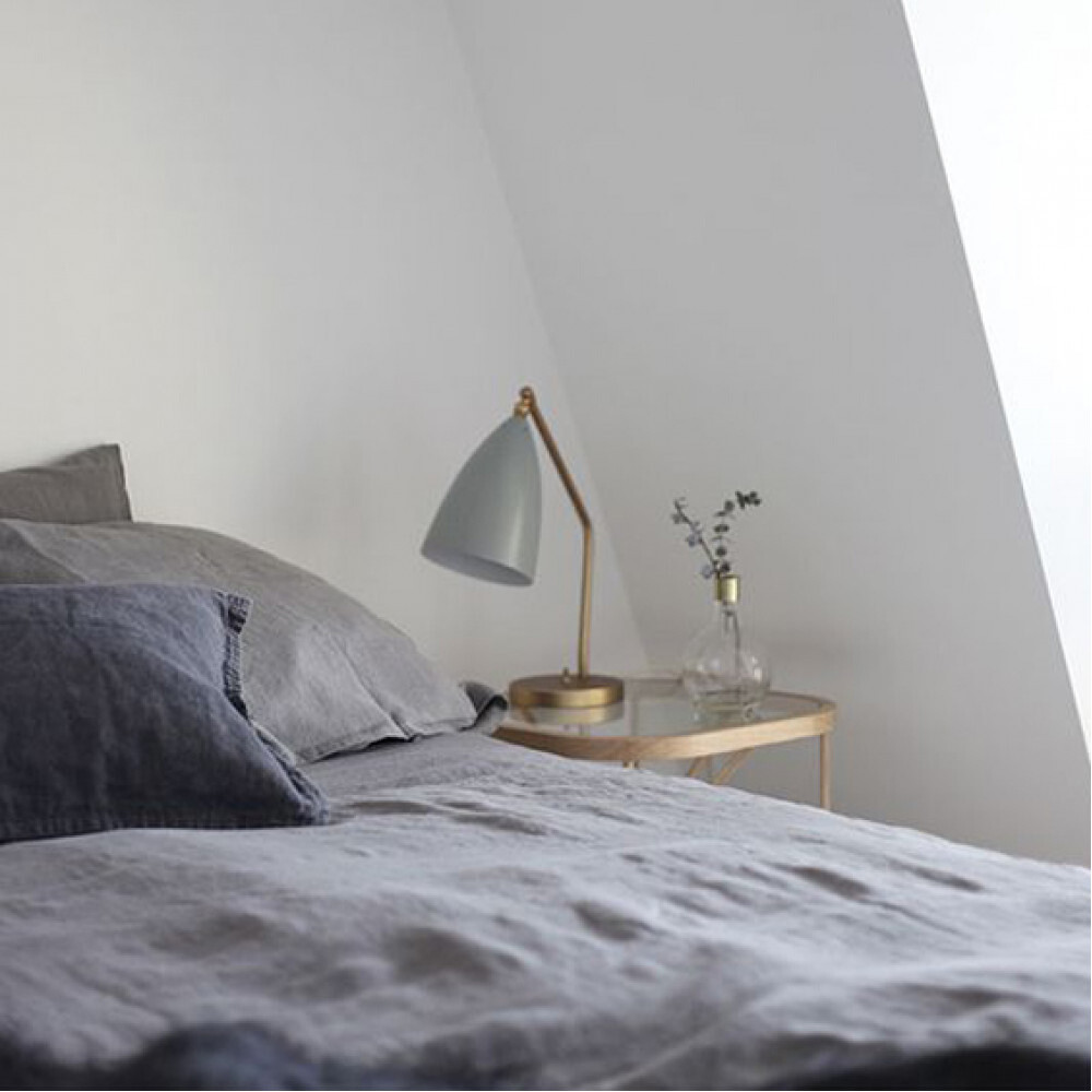 Long Conical Shade Bent Steel Table Lamp - Grey
