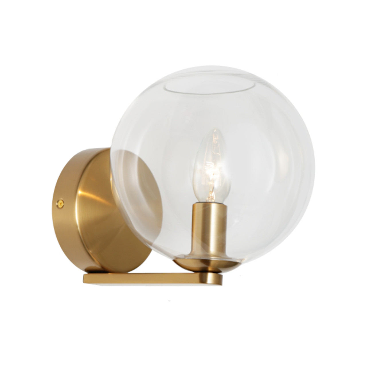 Orpheus Gold Clear Glass Wall Light - Zest Lighting