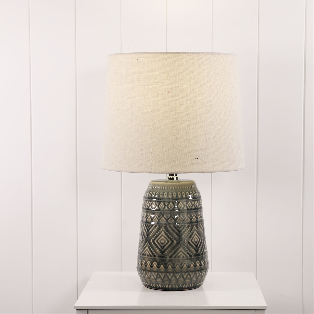 Sandra Ethnic Patterned Ceramic Table Lamp - Zest Lighting