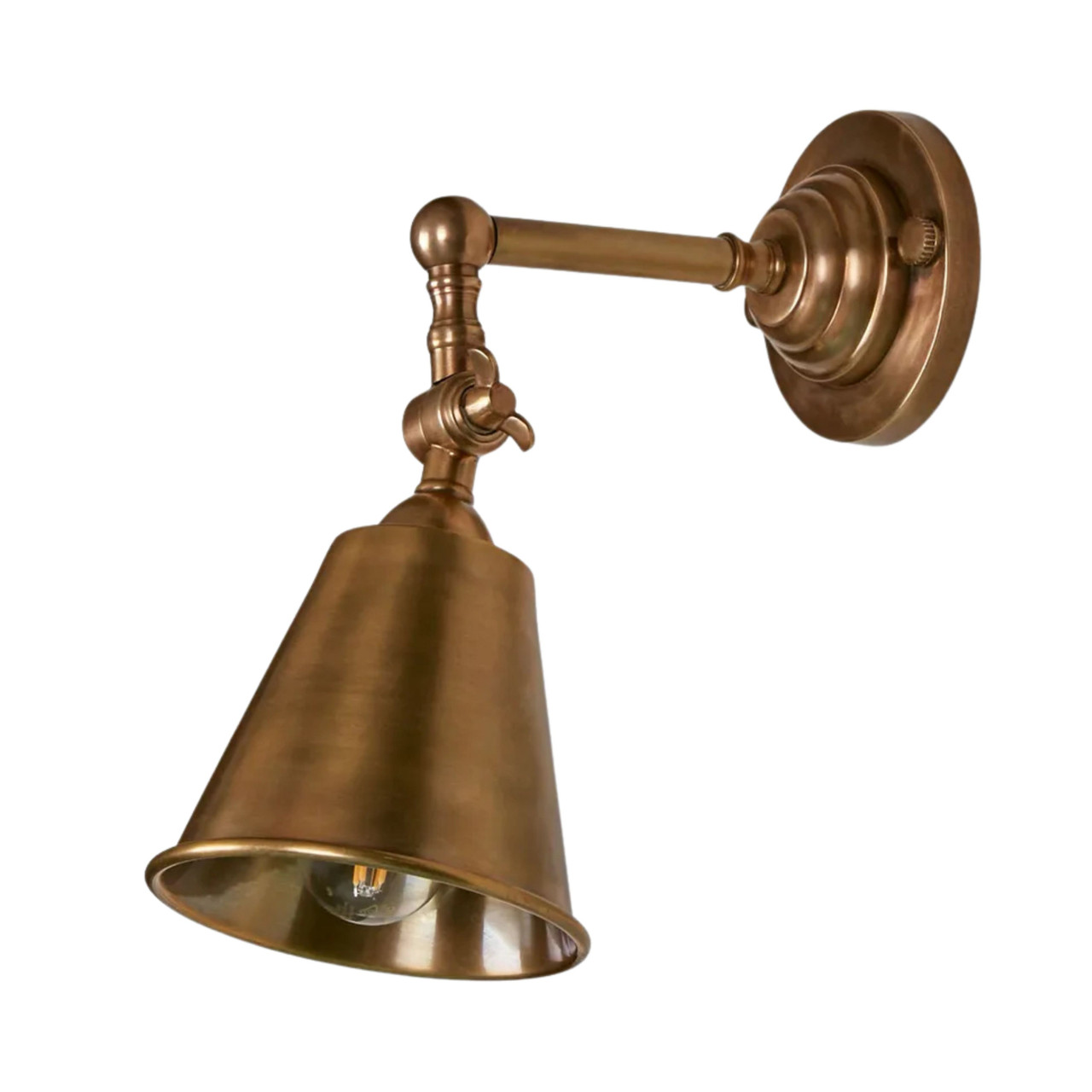 Ulysses Antique Brass Metal Wall Lamp - Zest Lighting