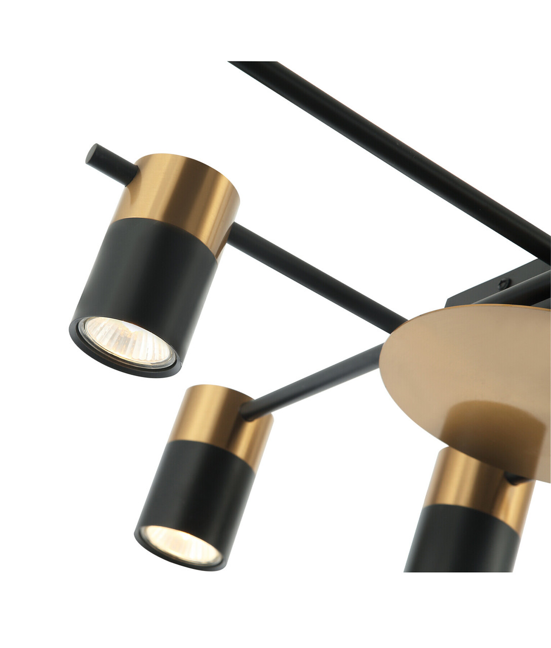 Stacy Adjustable 6 Light Brass and Black Ceiling Light - Zest Lighting