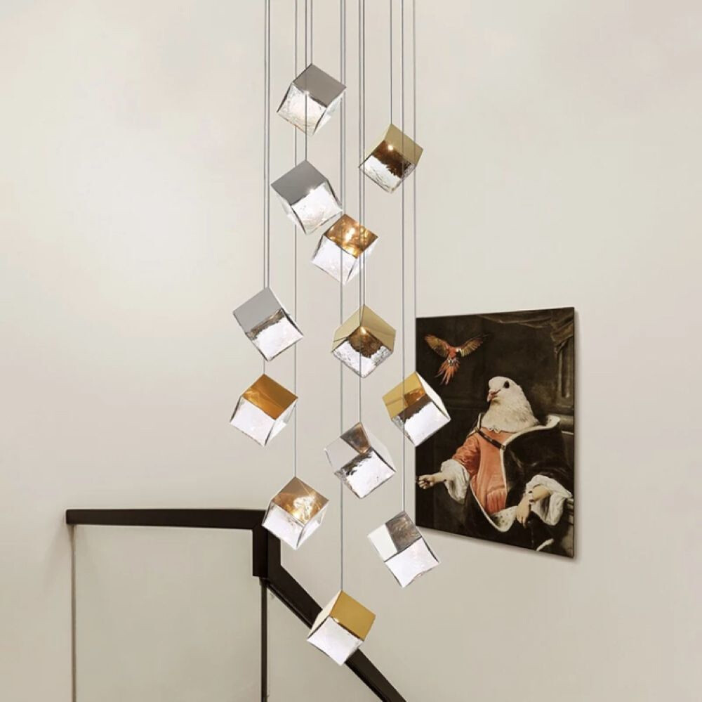Cube Multi-Coloured Cluster Pendant Light - Zest Lighting