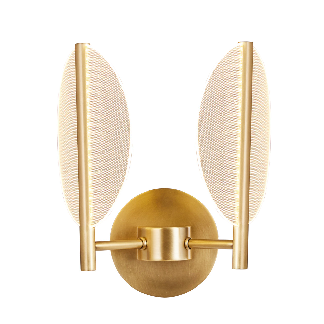Ingrid Modern Brass Dual Wall Lamp - Zest Lighting