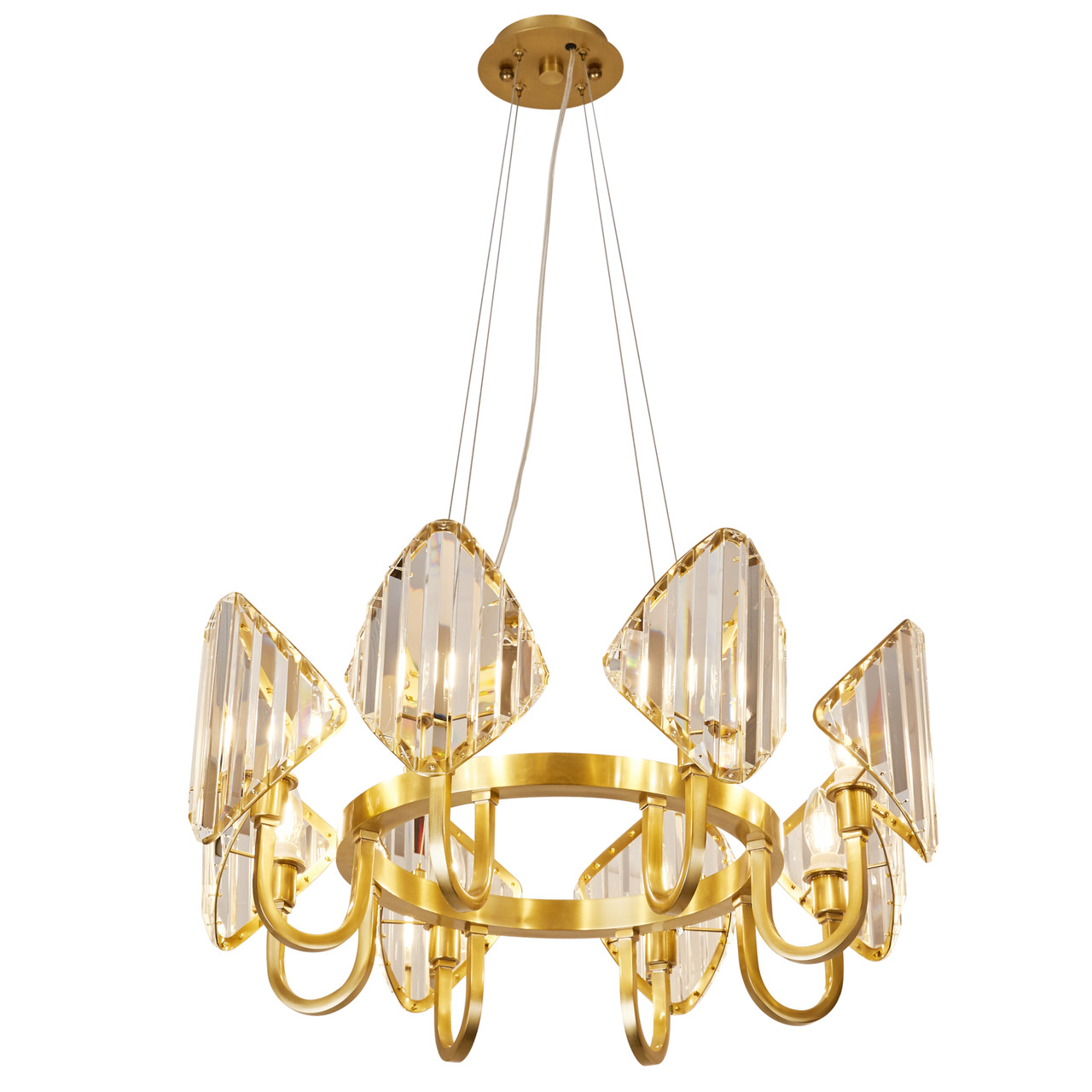 Rotterdam Brass Ring Frame Crystal Chandelier - Zest Lighting