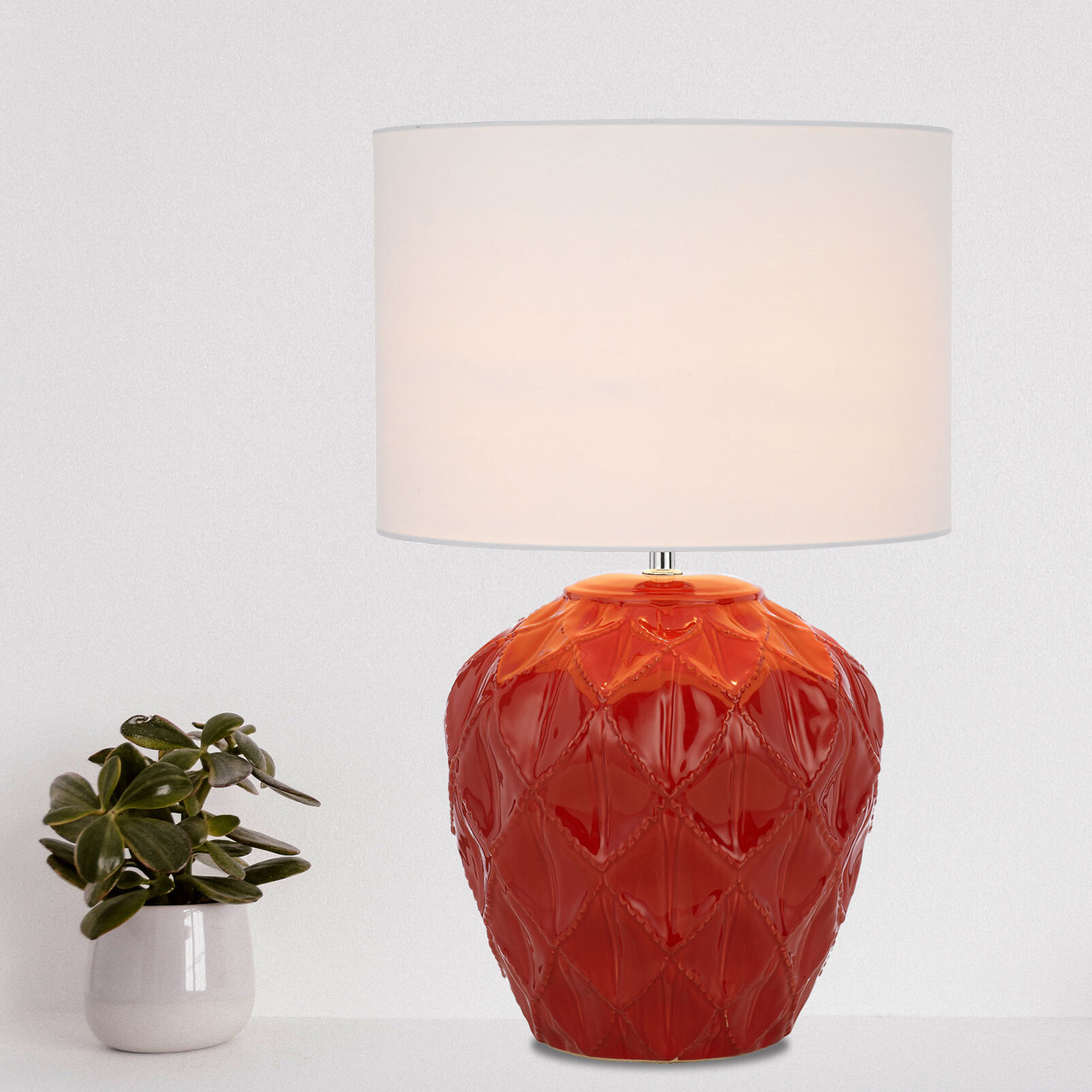Dina Gloss Red Ceramic Table Lamp - Zest Lighting