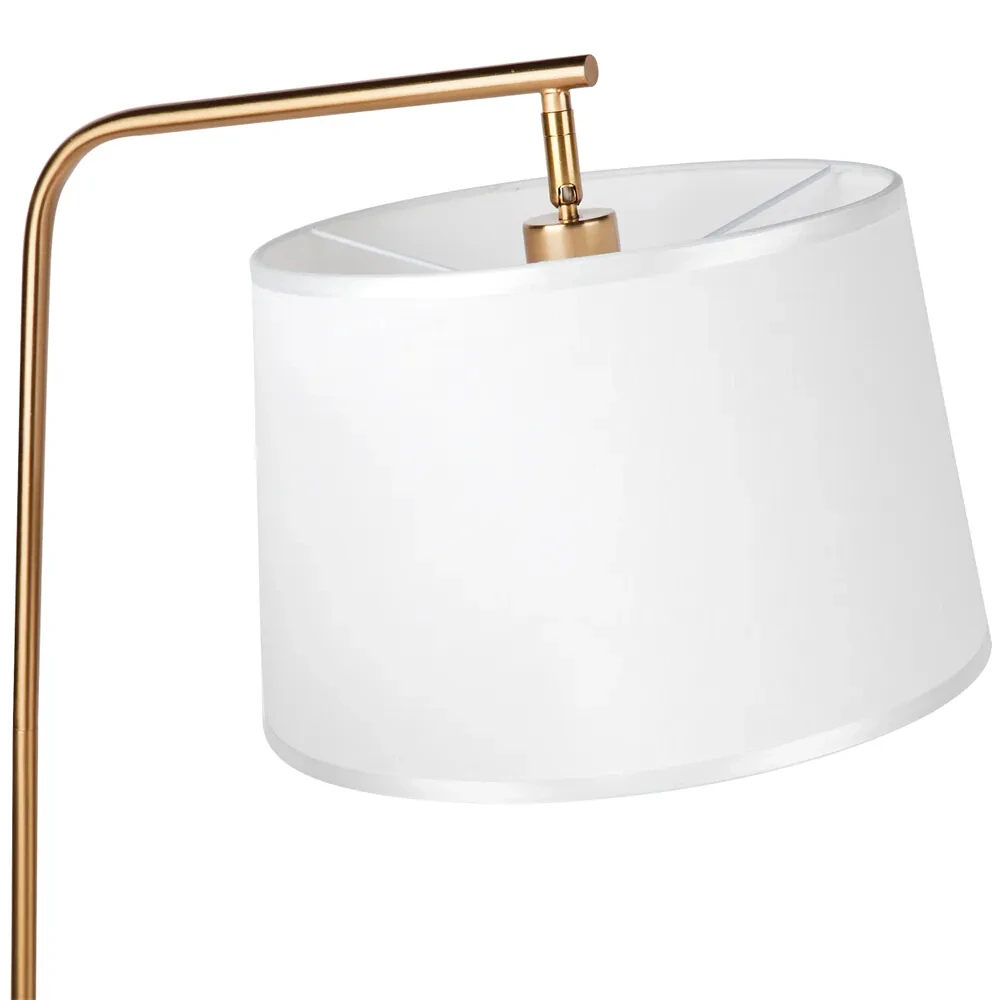 Maverick White and Gold Floor Lamp - Zest Lighting