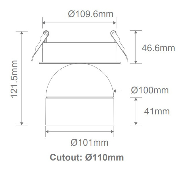 Moon Black Modern Recessed Tube Ceiling Light - Zest Lighting