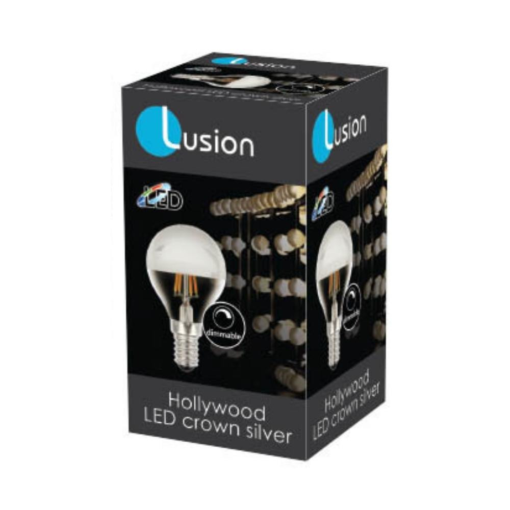 4W Fancy Round Crown Silver Warm White E14 LED Bulb
