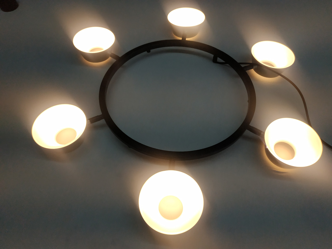 Hat 6 Light Brass Modern Pendant Chandelier