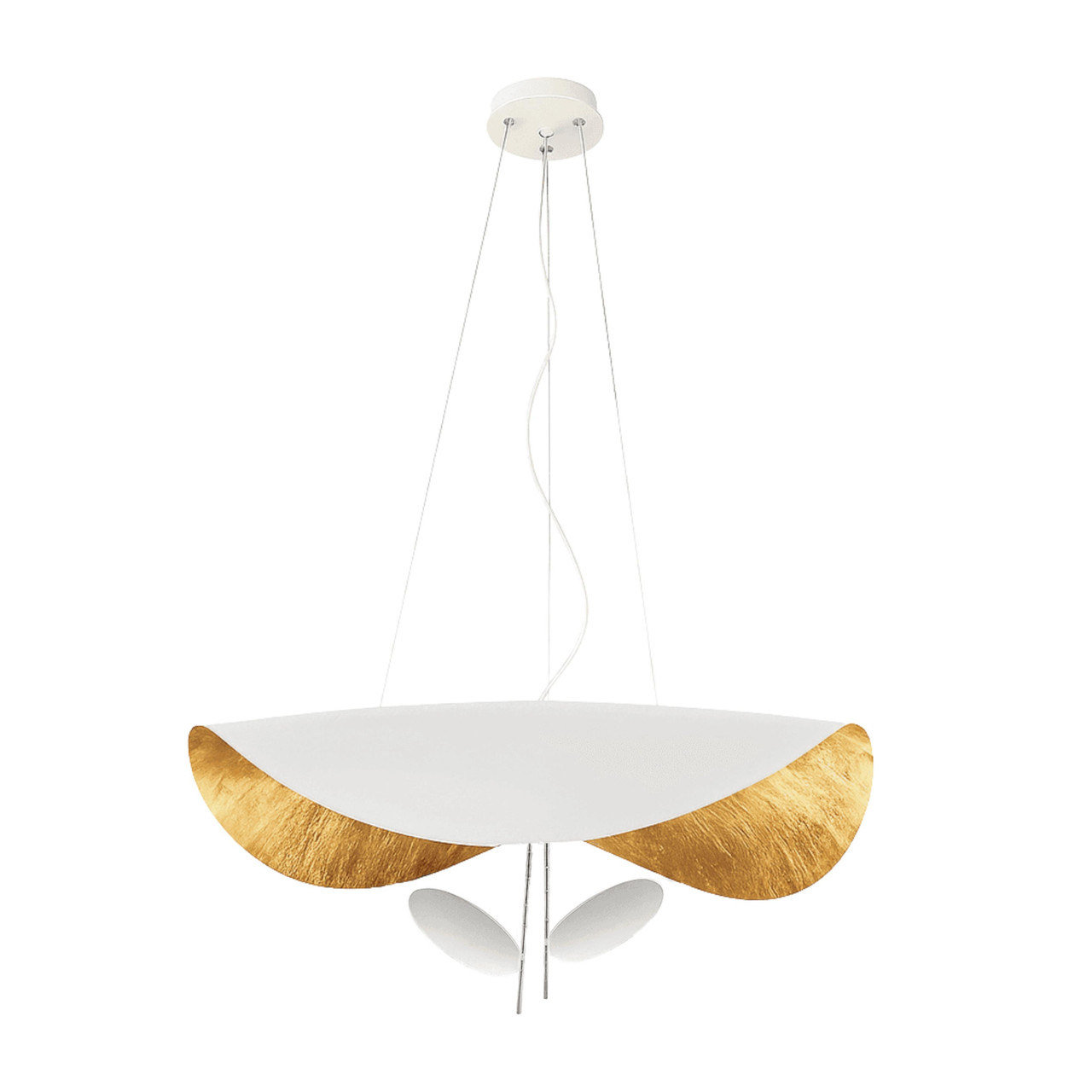 Heather White & Gold Pendant Chandelier