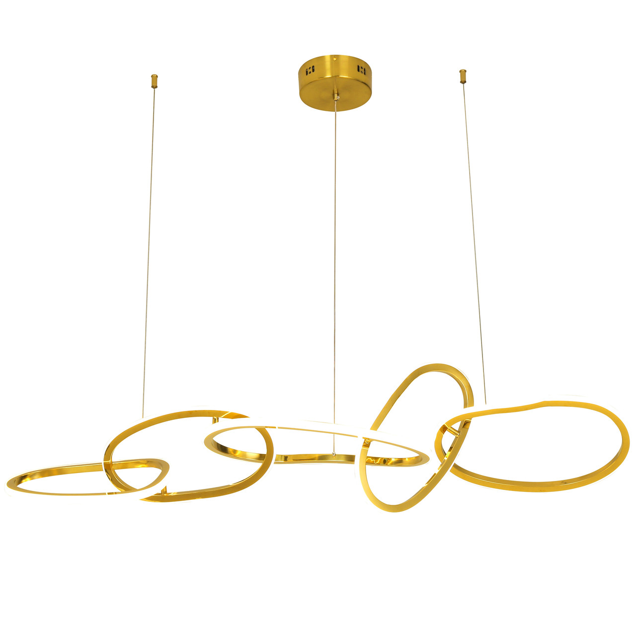 Fluid Brushed Gold Abstract LED Chandelier (FLUID-BR-5)