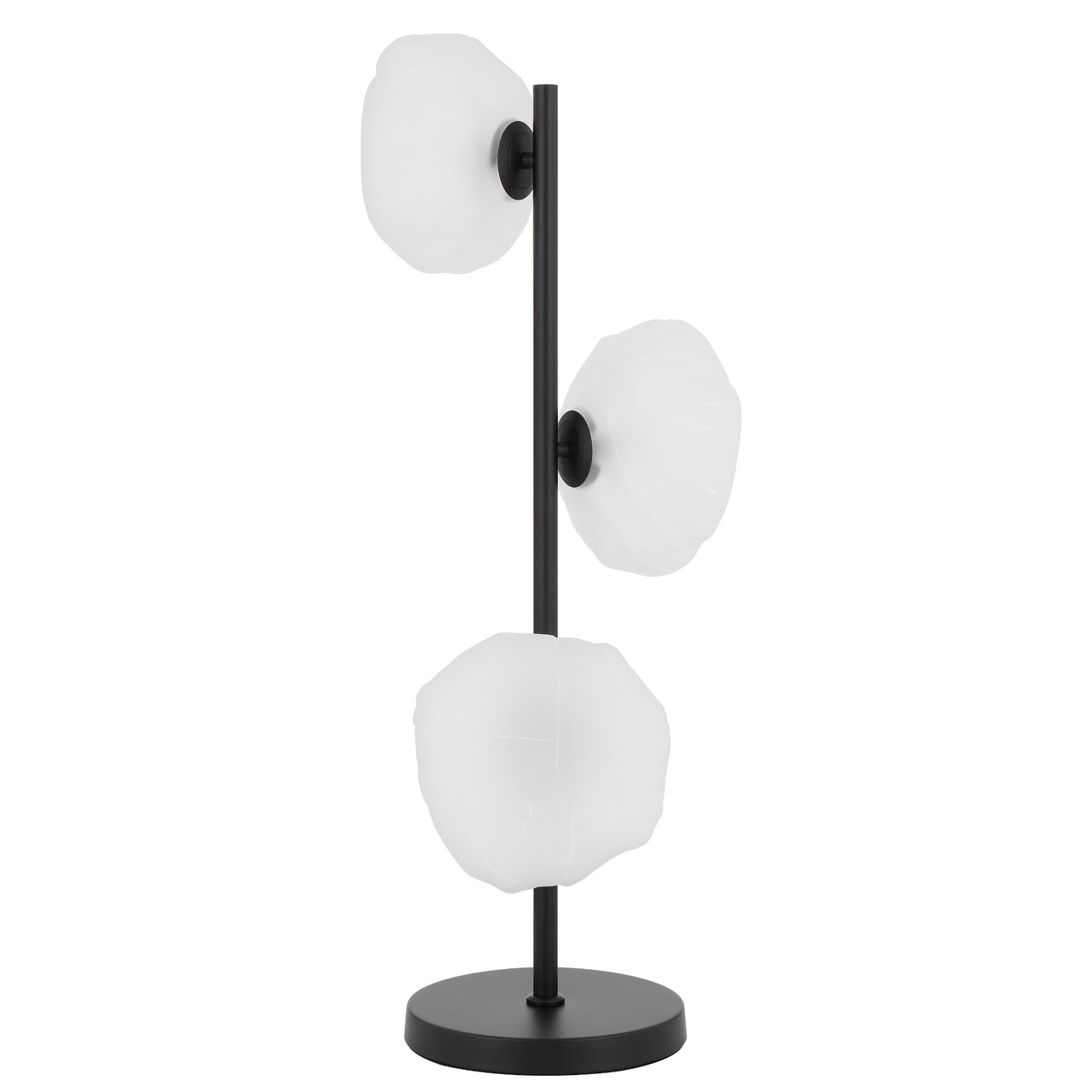 Zaria Matt Black Frosted Glass Table Lamp - Zest Lighting