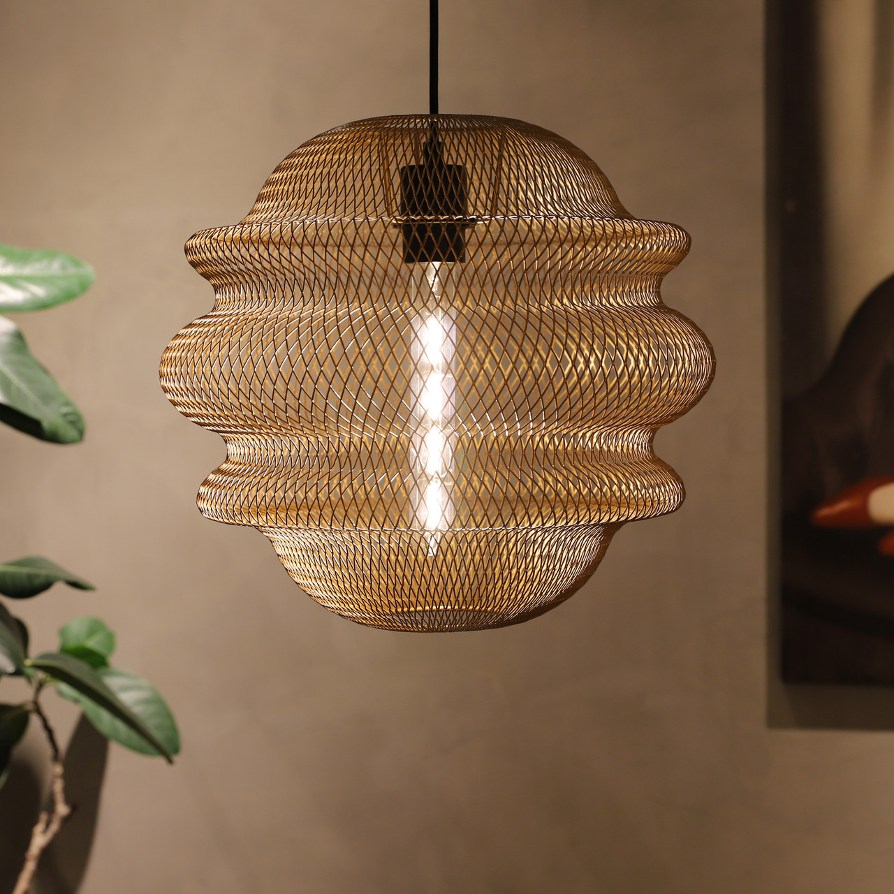 Mesh Golden Wire Pendant Light - Zest Lighting