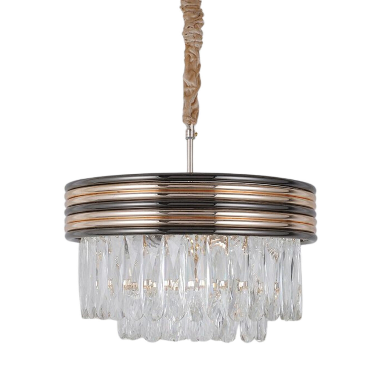Rowland Black Gold Glass Chandelier - Zest Lighting