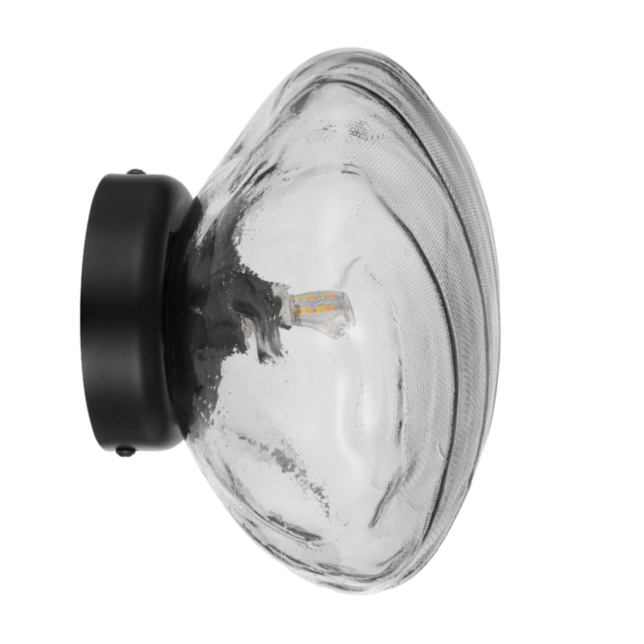 Zaria Matt Black Smoked Glass Wall Light - Zest Lighting