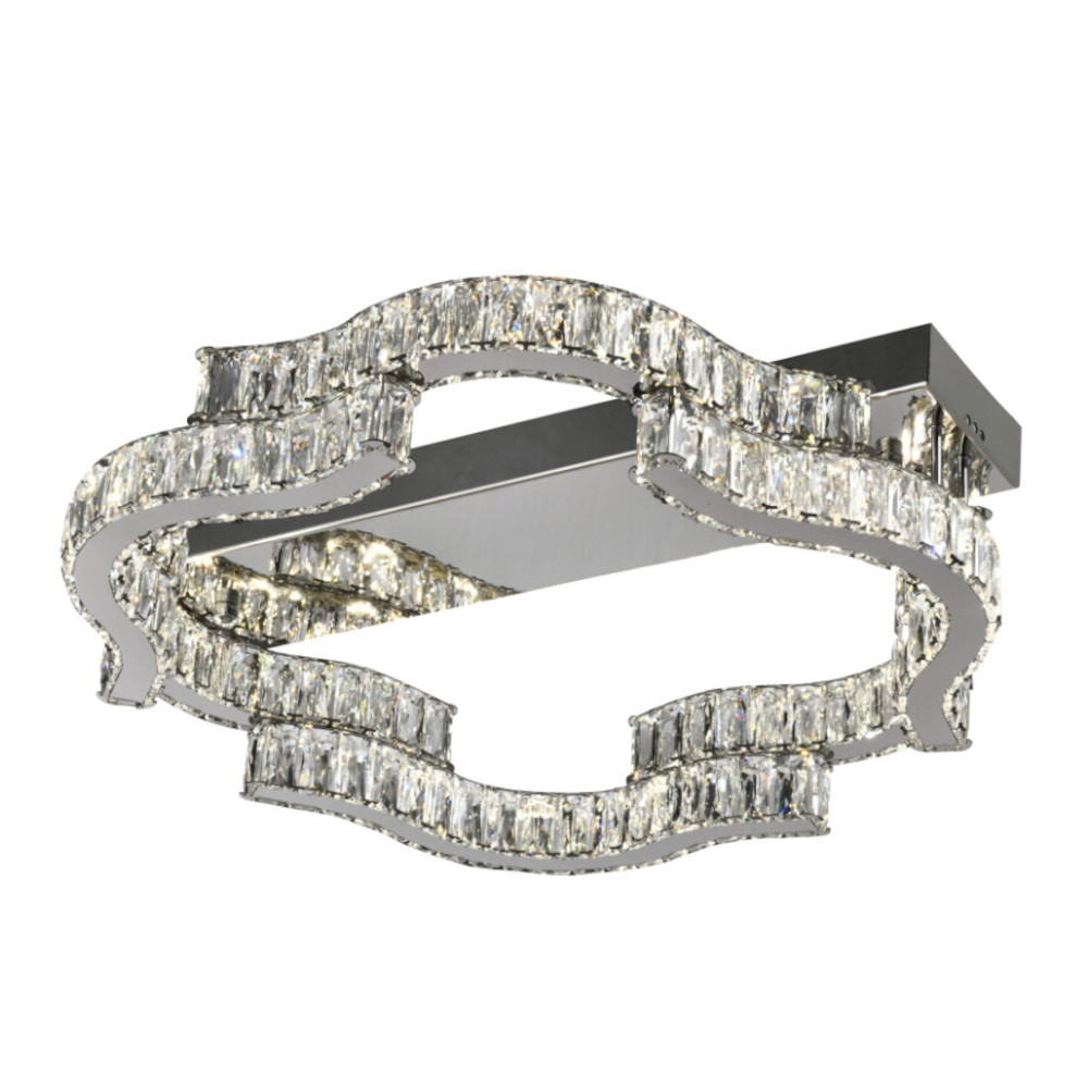 Jinan Chrome Crystal LED Ceiling Light - Zest Lighting